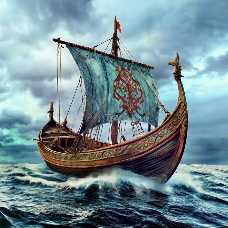 Dragon Viking Ship Boat stock illustration. Illustration of norway ...