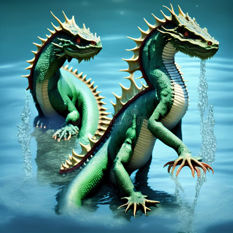 Dragon of Water, Generative AI Illustration Stock Illustration ...