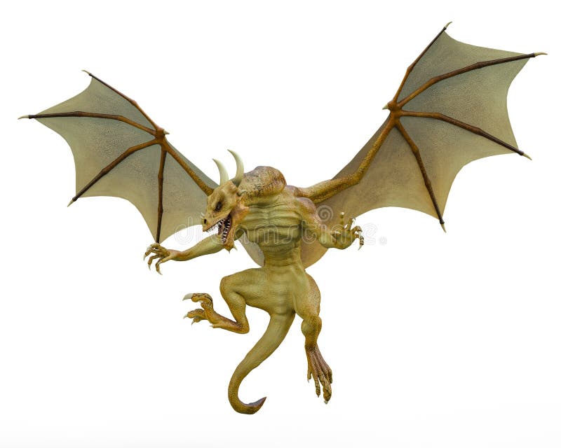 Yellow Dragon in a White Background Stock Illustration - Illustration ...