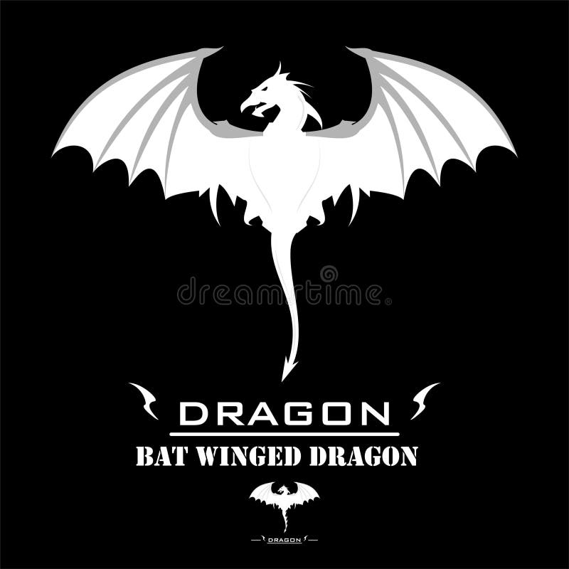 Dragon. White Dragon with the Bat Wing Stock Illustration ...