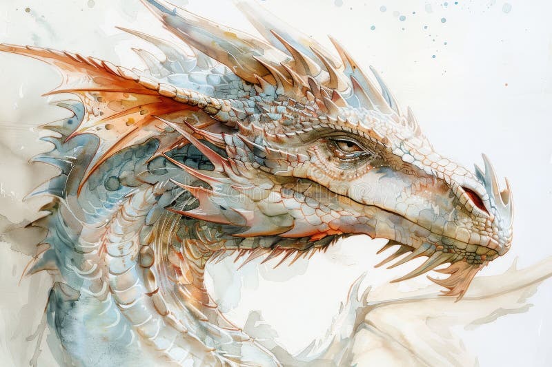 A Dragon with a White Face and Blue Scales Stock Photo - Image of ...