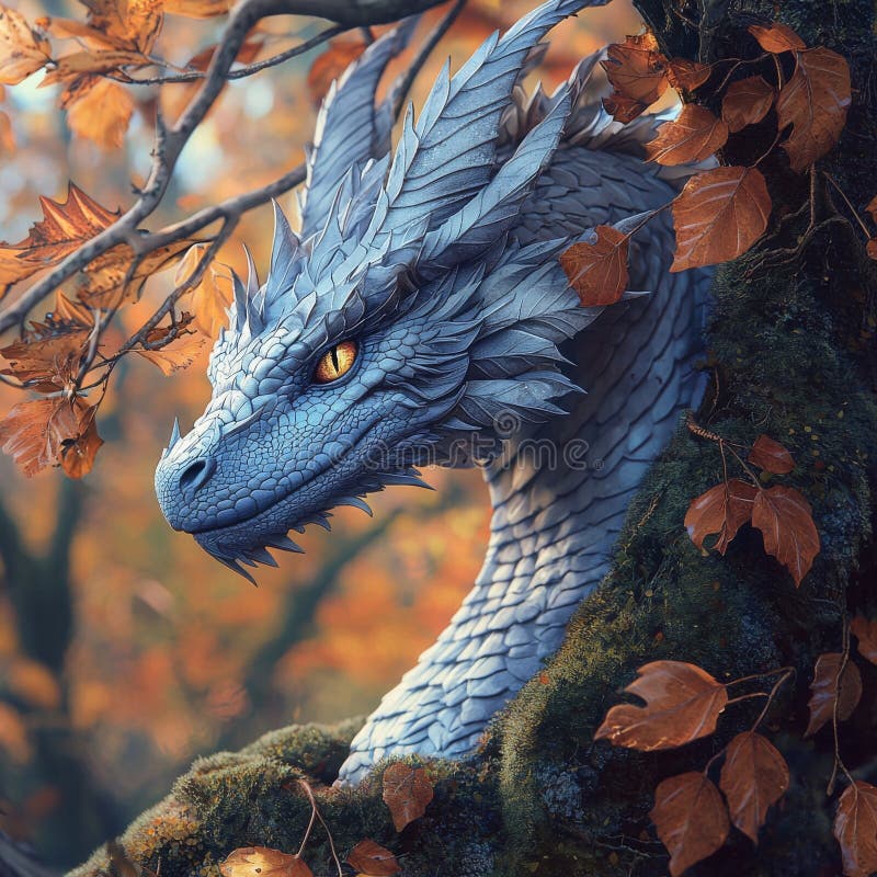 A Dragon Whose Scales are Bluish-gray and Adorned with Fine Ripples ...