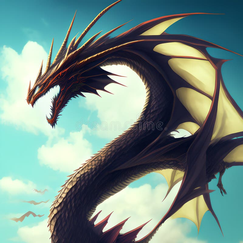 Dragon of Wind, Generative AI Illustration Stock Photo - Image of ...