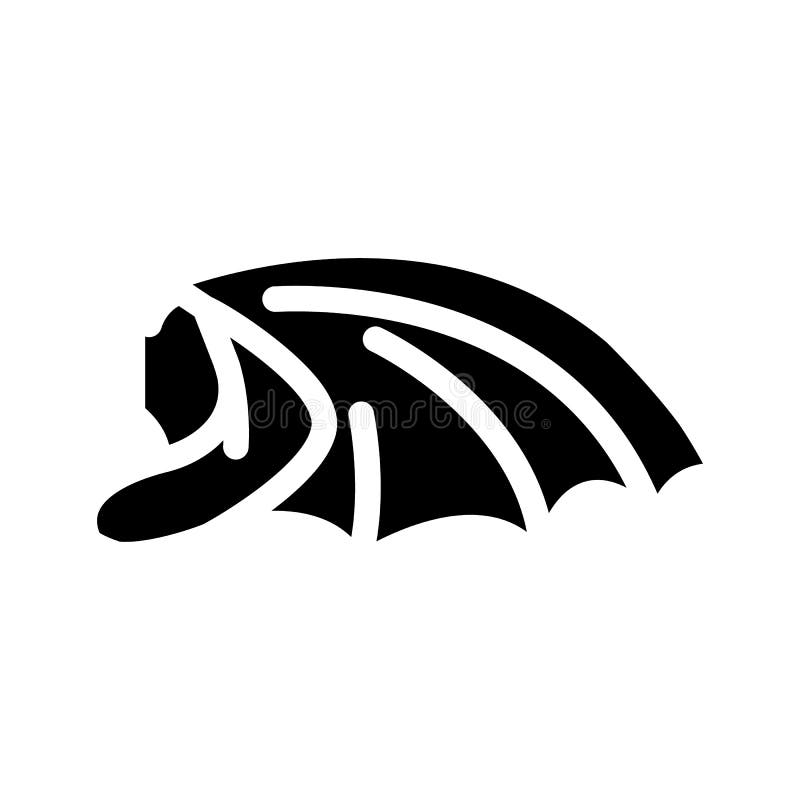 Dragon Wing Glyph Icon Vector Illustration Stock Illustration ...