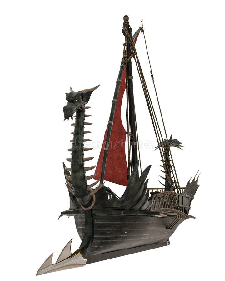 Dragon ship dragons stock illustration. Illustration of discover - 4846284