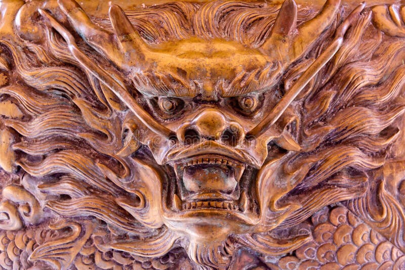 Dragon Wrapped Around the Pole Stock Image - Image of asian, oriental ...