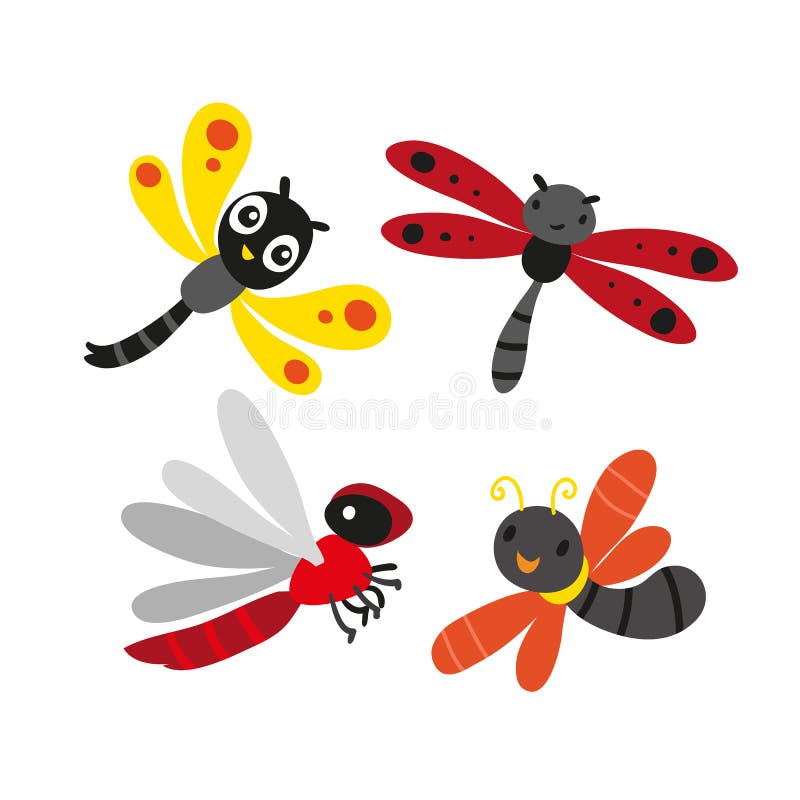 Dragonfly Character Vector Design Stock Illustration - Illustration of ...