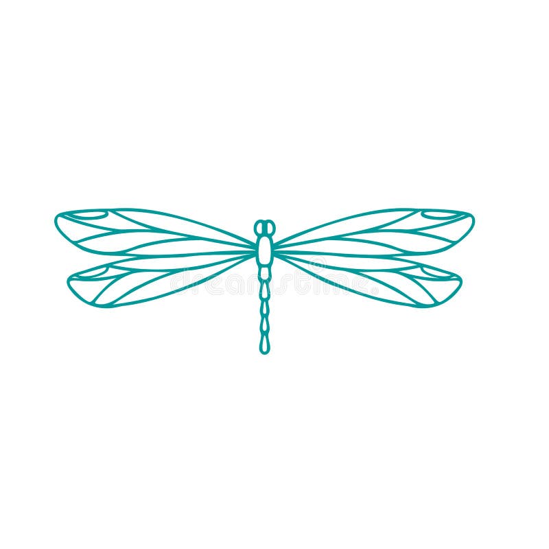 Dragonfly Vector Drawing. Insect Dragonfly Coloring Book. EPS 10 ...