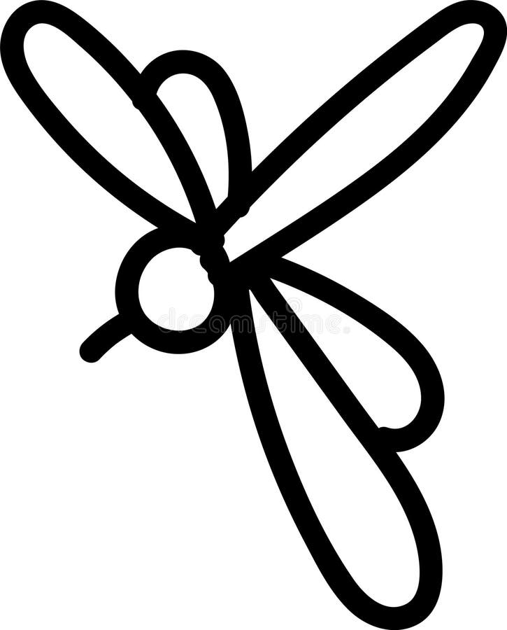 Simple Line Dragonfly Sketch Stock Illustration - Illustration of body, flying: 373774996
