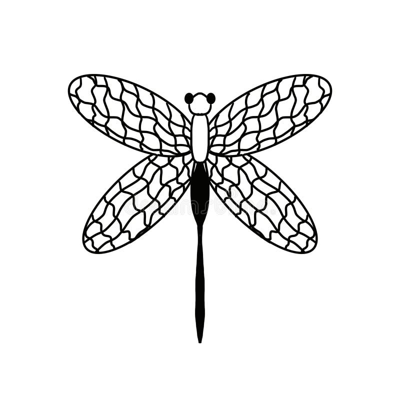 Dragonfly Doodle Hand Drawn Stock Vector - Illustration of insect ...