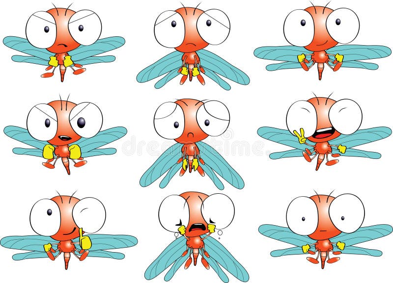 Two Insect - Grasshopper and Dragonfly Stock Vector - Illustration of ...