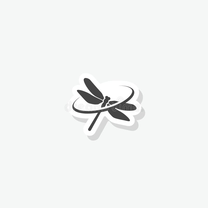 Dragonfly Flat Icon Logo Sticker Stock Vector - Illustration of ...