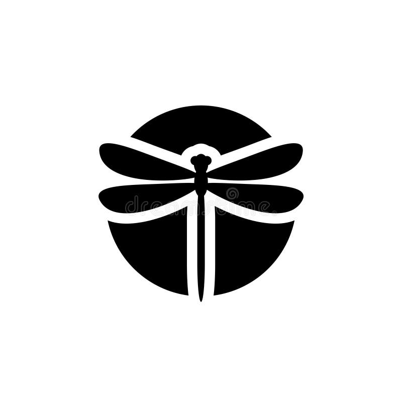 Dragonfly Icon Flat Isolated on White Background Stock Illustration ...