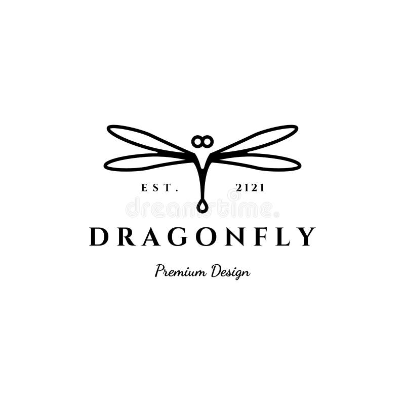 Dragonfly Line Art Icon Logo Minimalist Vector Illustration Design ...