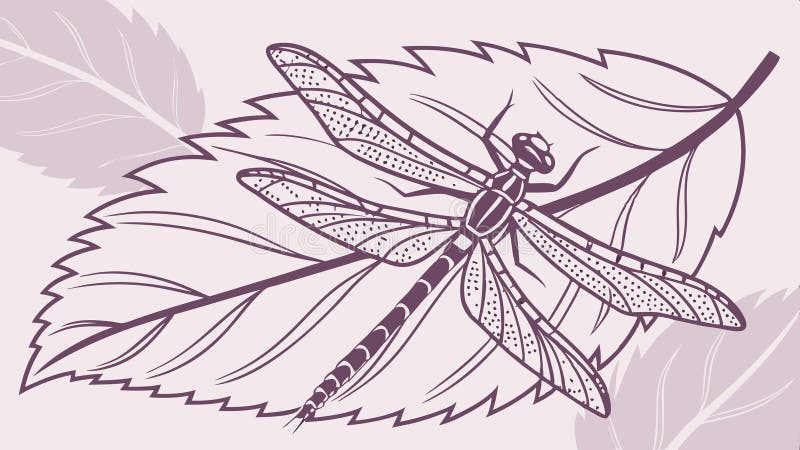 Dragonfly on Leaf, Insect Vector Design Generative AI Stock Vector ...