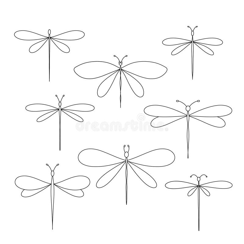 Dragonfly Outline Vector Stock Illustrations – 4,623 Dragonfly Outline ...