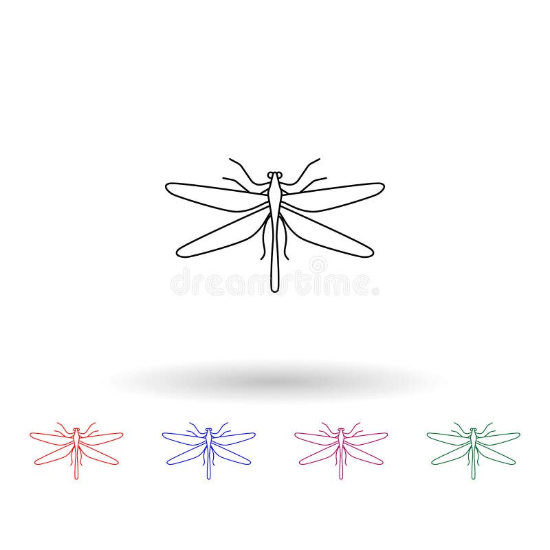 Dragonfly Multi Color Icon. Simple Thin Line, Outline Vector of Insect ...
