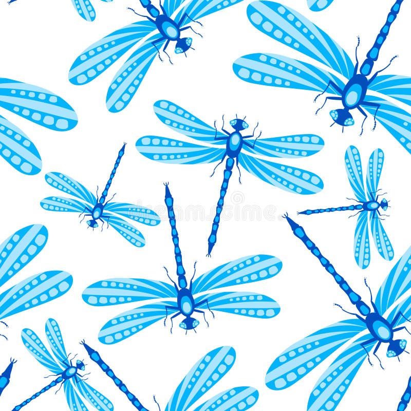 Dragonfly Seamless Repeat Pattern Vector Illus Stock Vector ...