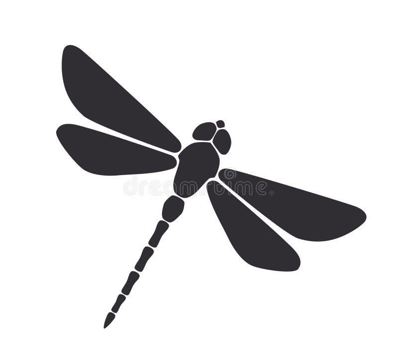 Dragonfly Silhouette. Simple Template with Insects Stock Vector ...