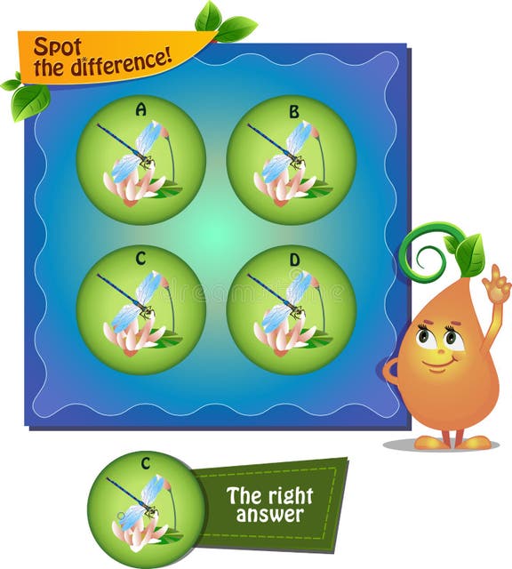 Dragonfly Spot the Difference Stock Illustration - Illustration of ...