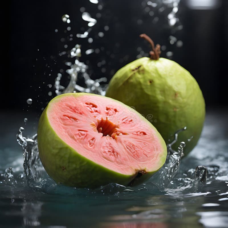 Dragonfruit Cut in Half Sinking in the Water Stock Illustration ...