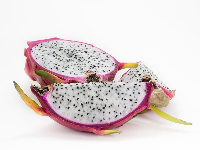 Dragonfruit on white stock image. Image of healthy, green - 63217875