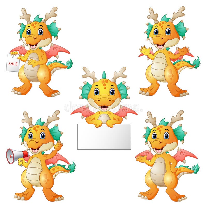 Dragons cartoon set stock vector. Illustration of collection - 94424273
