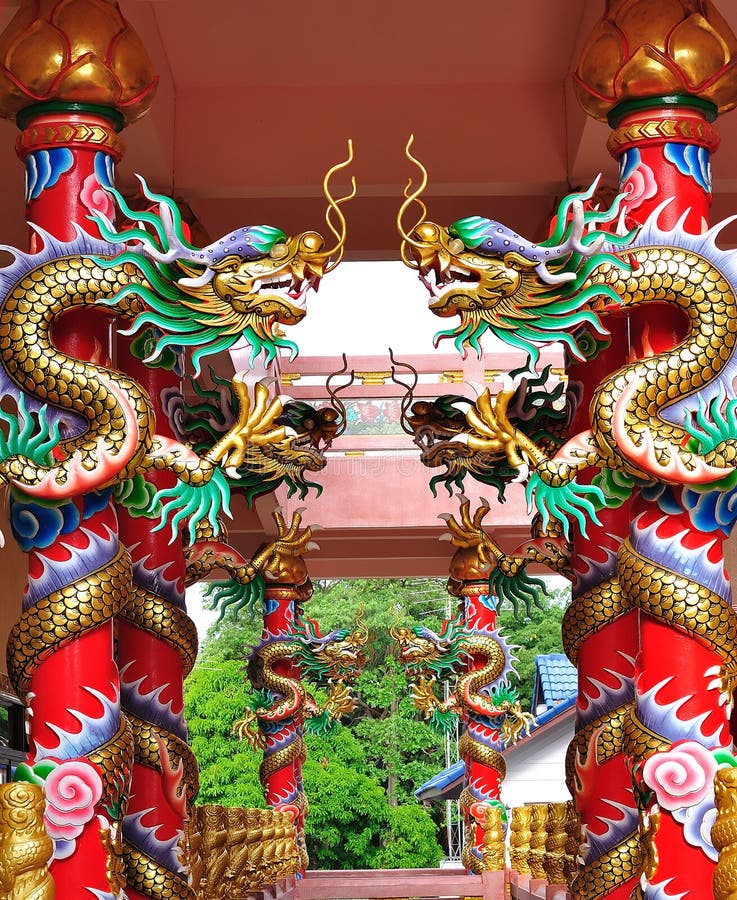 Dragons in chinese temple stock photo. Image of meditation - 30609776