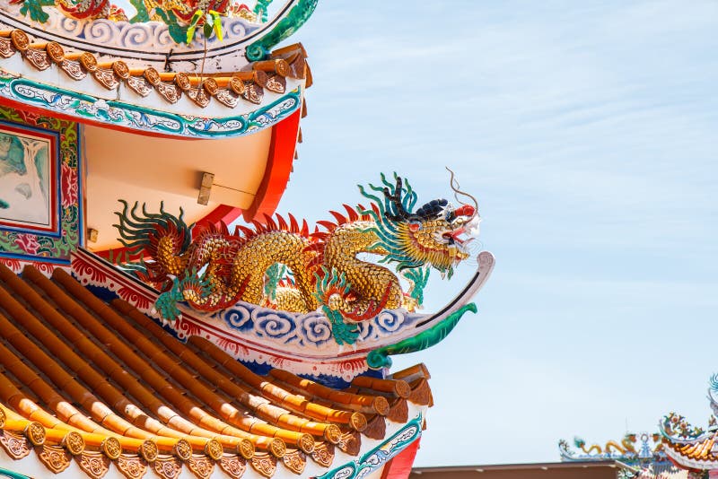 Dragons in chinese temple stock image. Image of asian - 45645513