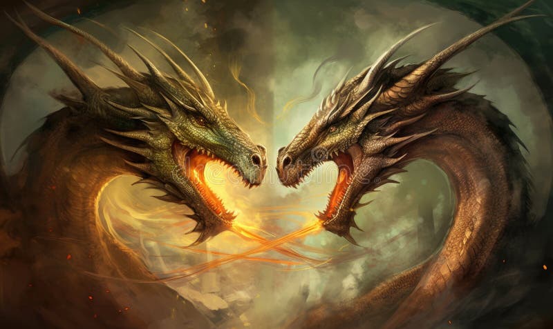 The Dragons Circled Overhead Raining Down Fire Creating Using ...