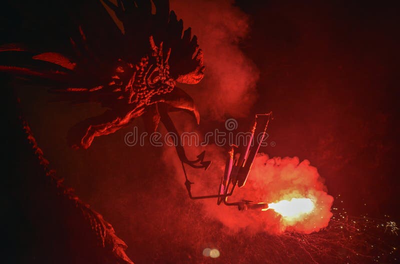 Fireworks by Devils Tower stock photo. Image of smoke - 171608914