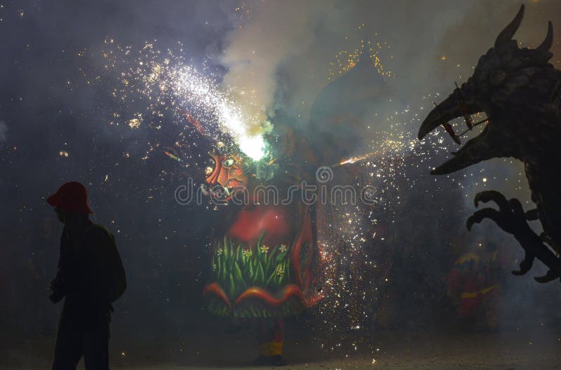 Fireworks by Devils Tower stock photo. Image of smoke - 171608914
