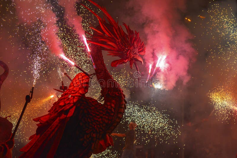 Fireworks by Devils Tower stock photo. Image of smoke - 171608914