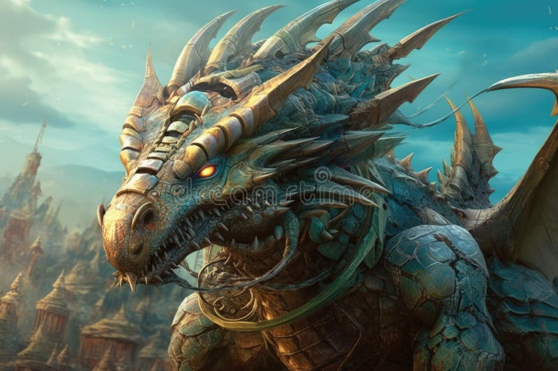 Dragons and Fantasy Artificial Intelligence Image. Generative AI Stock ...