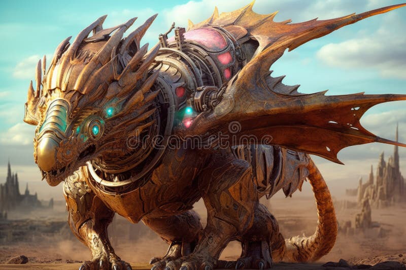 Dragons and Fantasy Artificial Intelligence Image. Generative AI Stock ...
