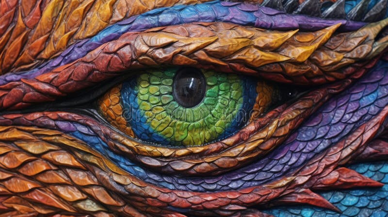 Dragons Gaze Eye Artwork stock illustration. Illustration of catching ...