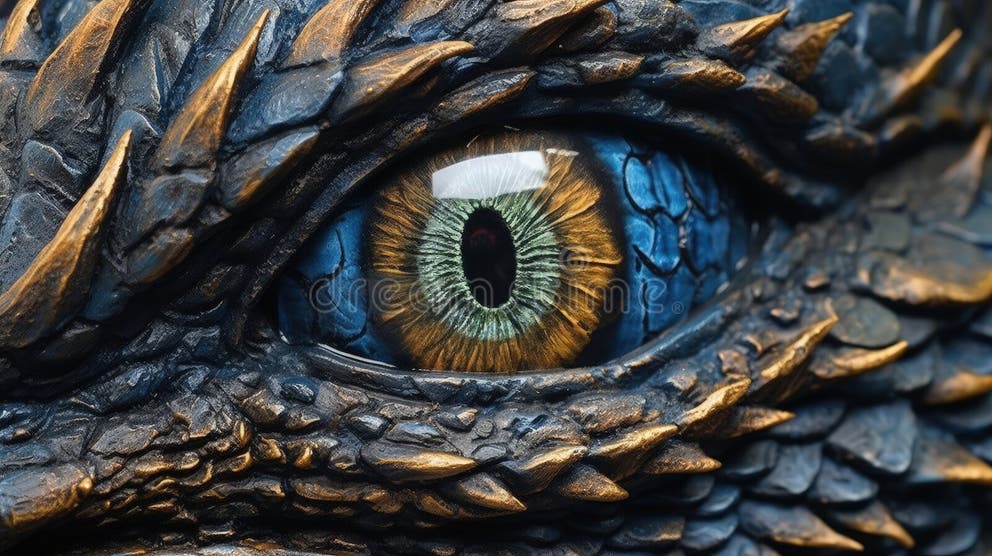Dragons Gaze Eye Artwork stock illustration. Illustration of digital ...