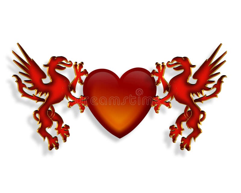 Dragons Heart 3D graphic stock illustration. Illustration of mythology ...