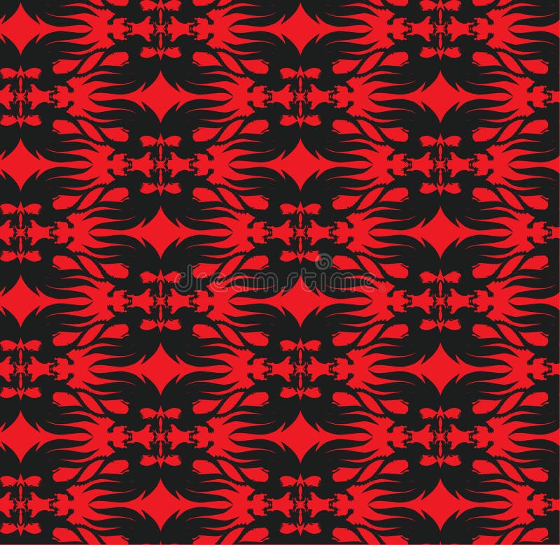 Dragons on a Red Background Seamless Pattern Stock Image - Illustration ...