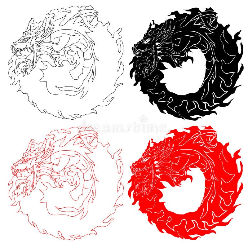 Dragons round stock vector. Illustration of fantasy, icon - 65730716