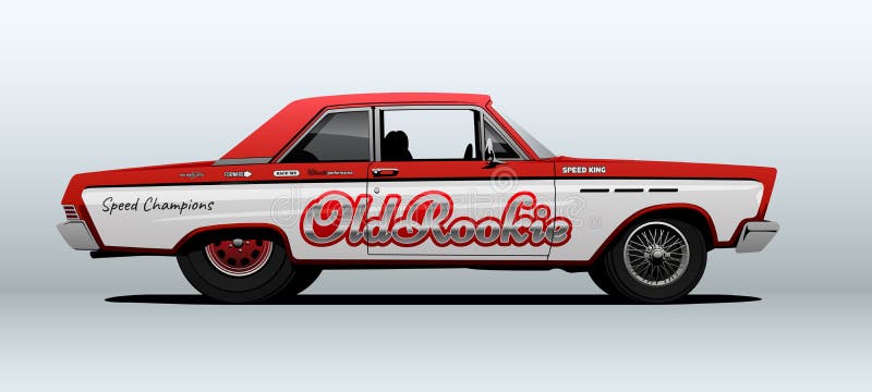 Dragster car in vector. stock vector. Illustration of engine - 206258302