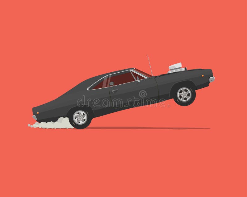 Dragster. Vector Flat Styled Illustration Stock Vector - Illustration ...