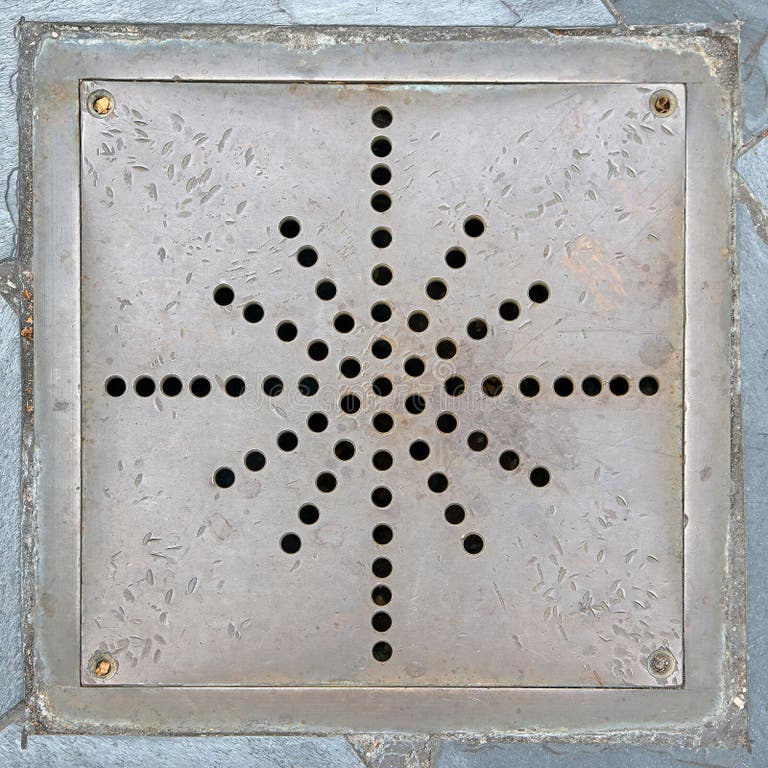 A drain cover stock photo. Image of hatch, surface, industrial - 103463854
