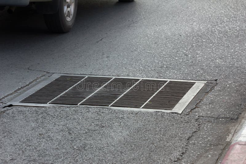 Drain Grating on Road in Thailand Stock Photo - Image of thailand ...