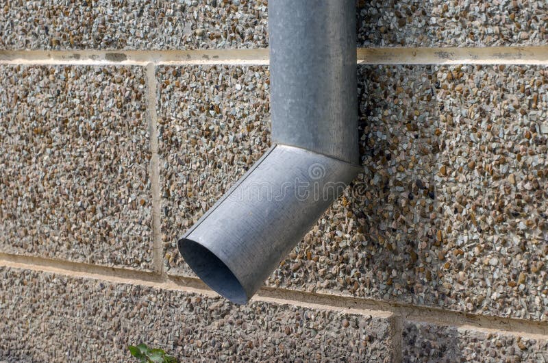 Drain from Gray Galvanized Sheet Stock Image - Image of drain, house ...