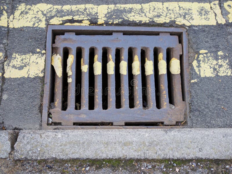 Drain manhole detail stock photo. Image of drain, steel - 161810556