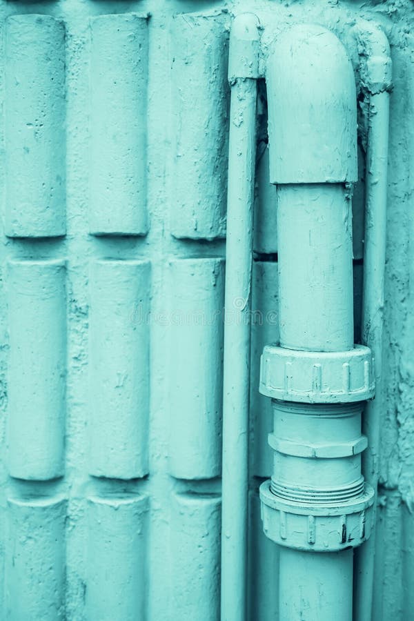 Drain Pipe on Concrete Brick Wall of Building Stock Photo - Image of ...