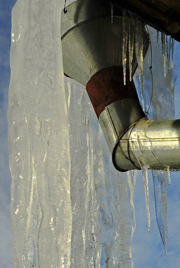 Drain Pipe Covered with Ice Stock Image - Image of industry, roof: 47557369