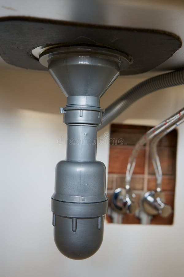 Drain Pipe with Siphon Under the Washbasin, Plumbing Under the Sink ...