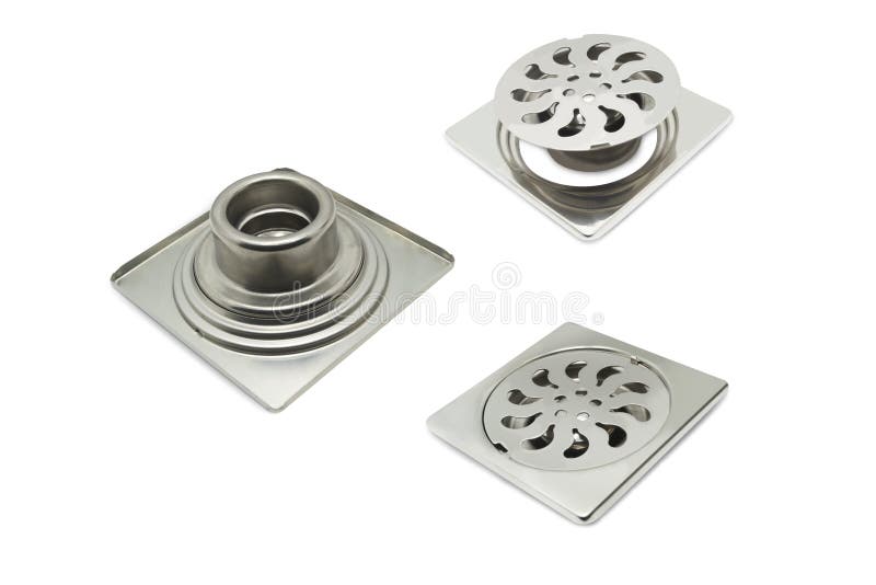 Drain Stainless Steel Silver on a White Background,with Clipping Path ...